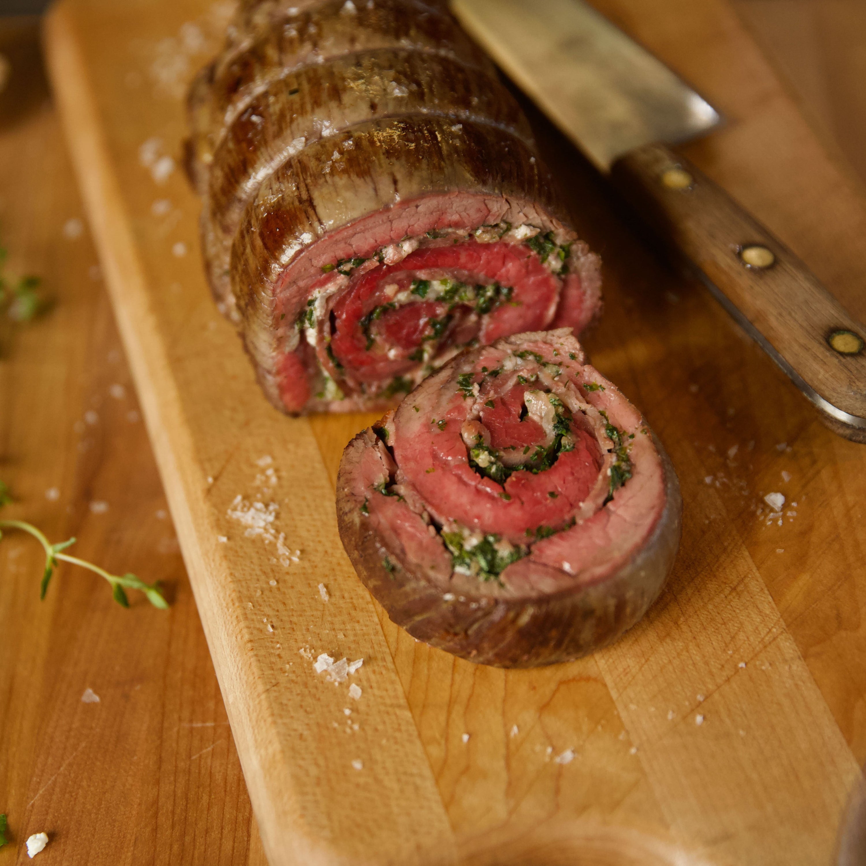 Rolled Flank Steak with Goat Cheese and Herbs Recipe – Magnolia