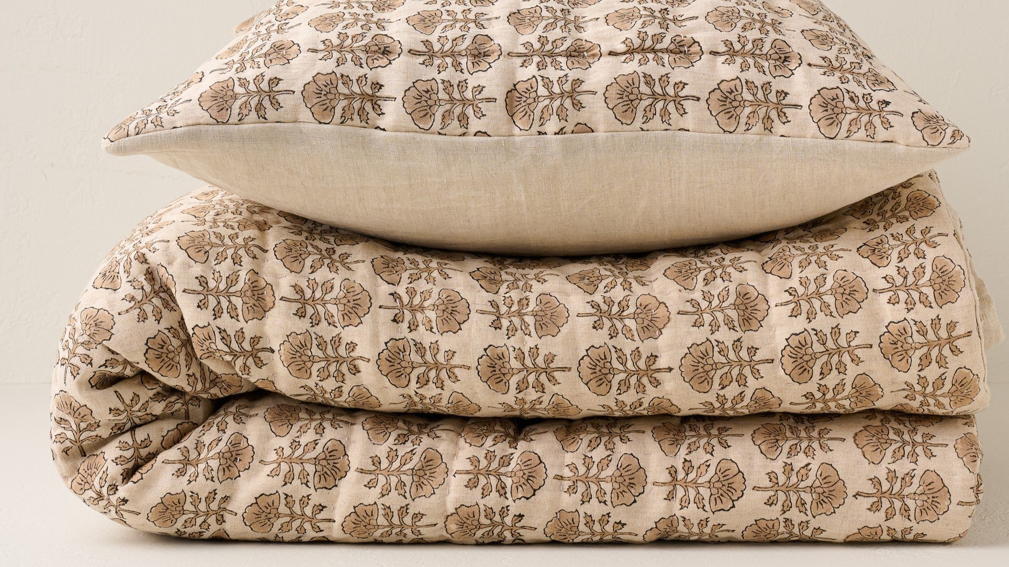 Flora Block Print Bedding – Magnolia