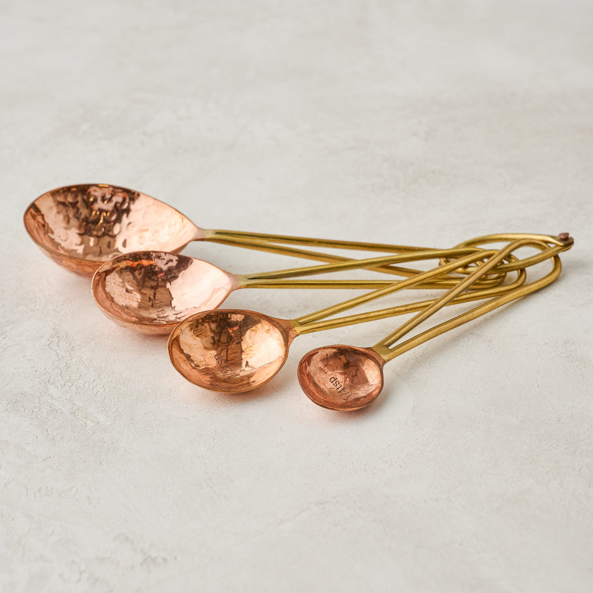 Hammered Copper and Gold Measuring Spoons – Magnolia