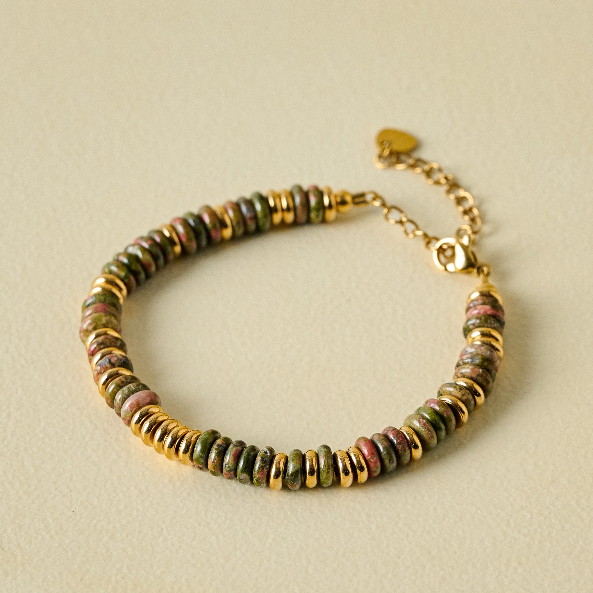 Deep Green and Gold Beaded Bracelet – Magnolia