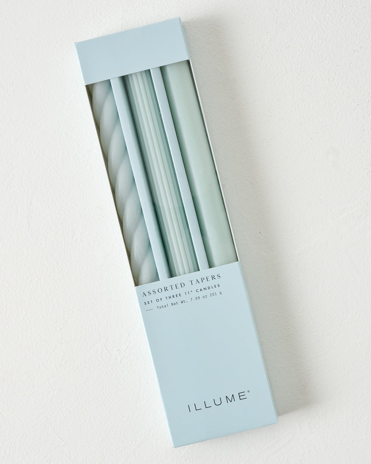 Assorted Light Blue Taper Candle Set – Magnolia