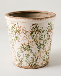 Green and White Distressed Planter – Magnolia