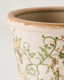 Green and White Distressed Planter – Magnolia