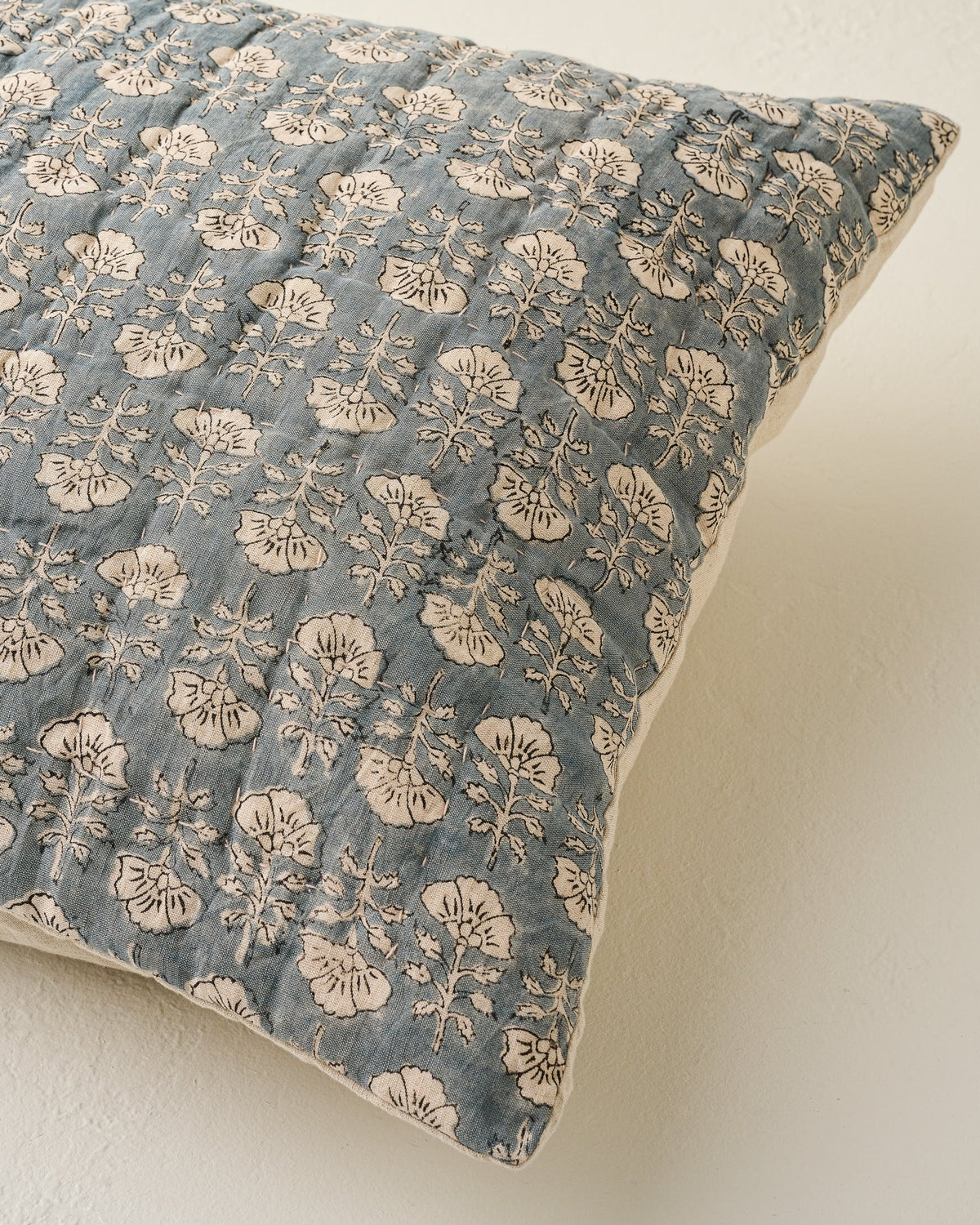 Flora Block Print Pillow Sham - Silver Blue – Magnolia