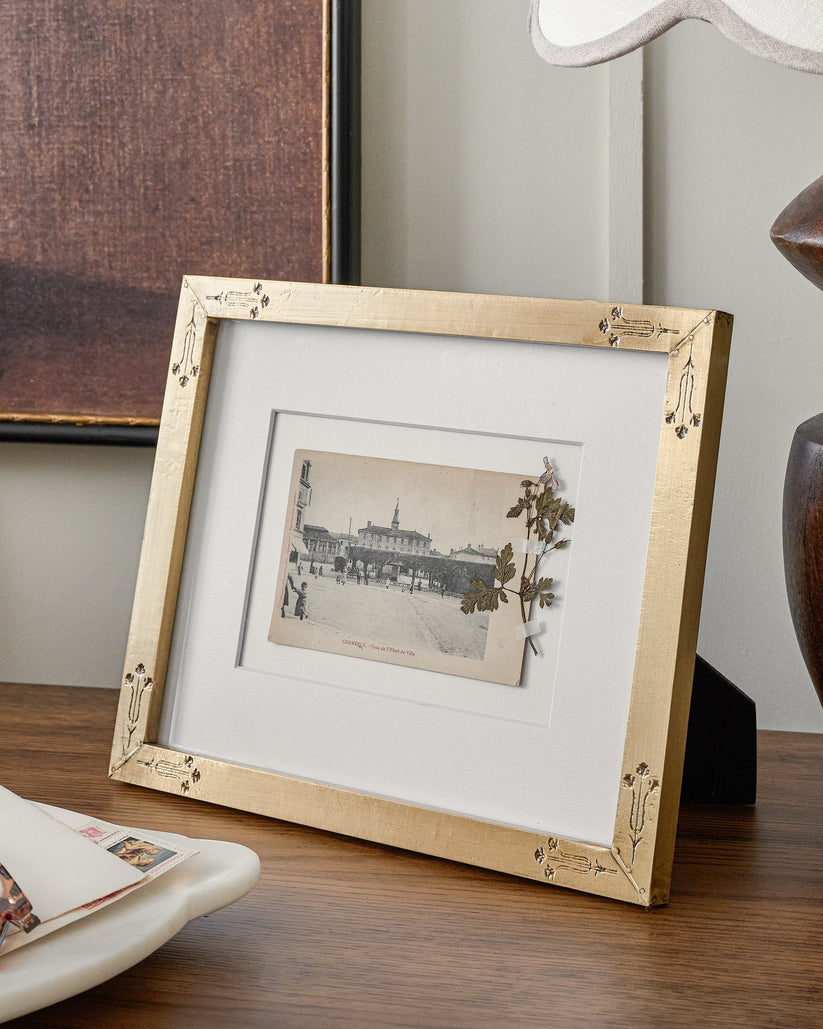 Floral Antique Brass Photo Frame – Magnolia