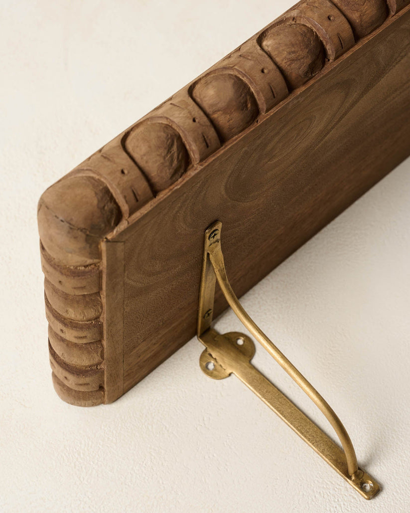 Griffin Hand Carved Wood Shelf – Magnolia