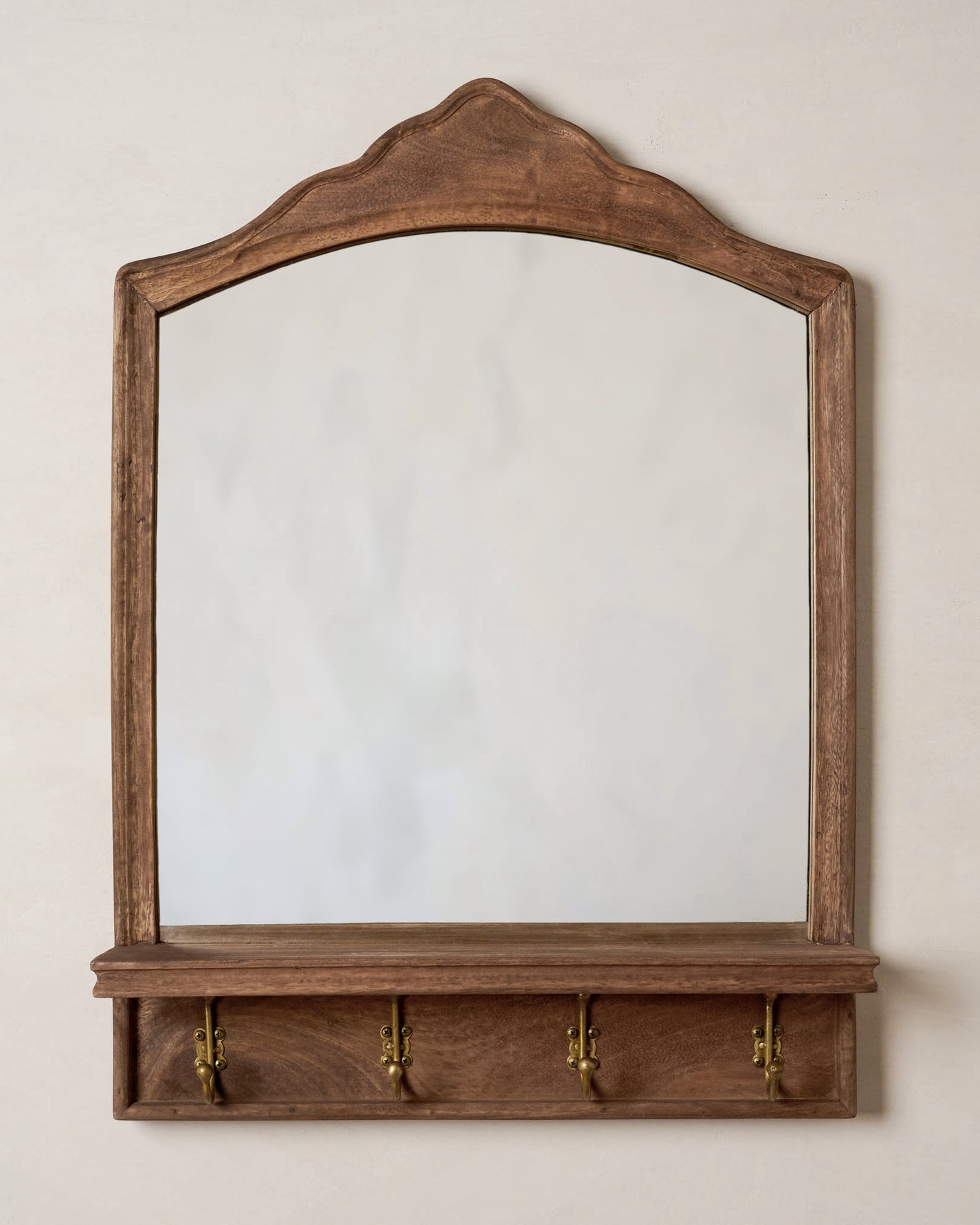 James Mirror with Hooks and Shelf – Magnolia