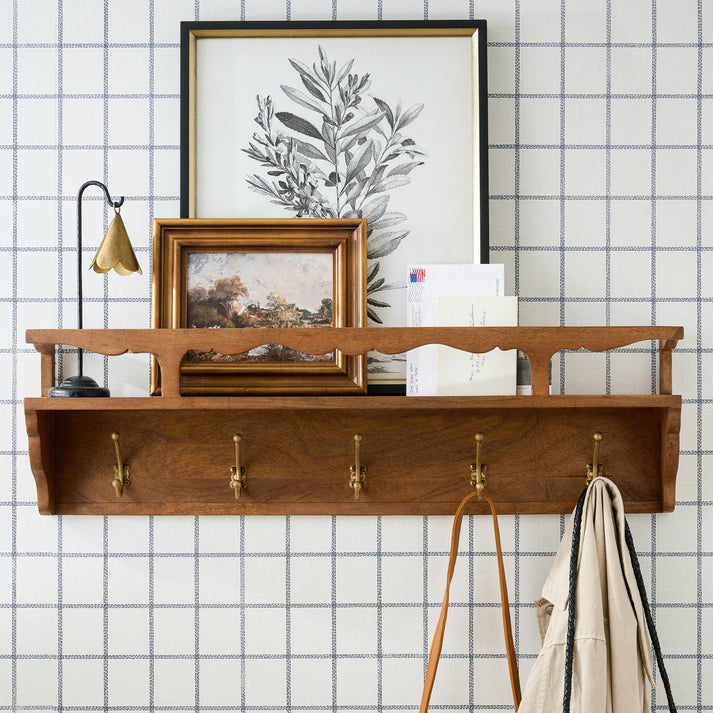 Daphne Wood and Brass Display Shelf – Magnolia