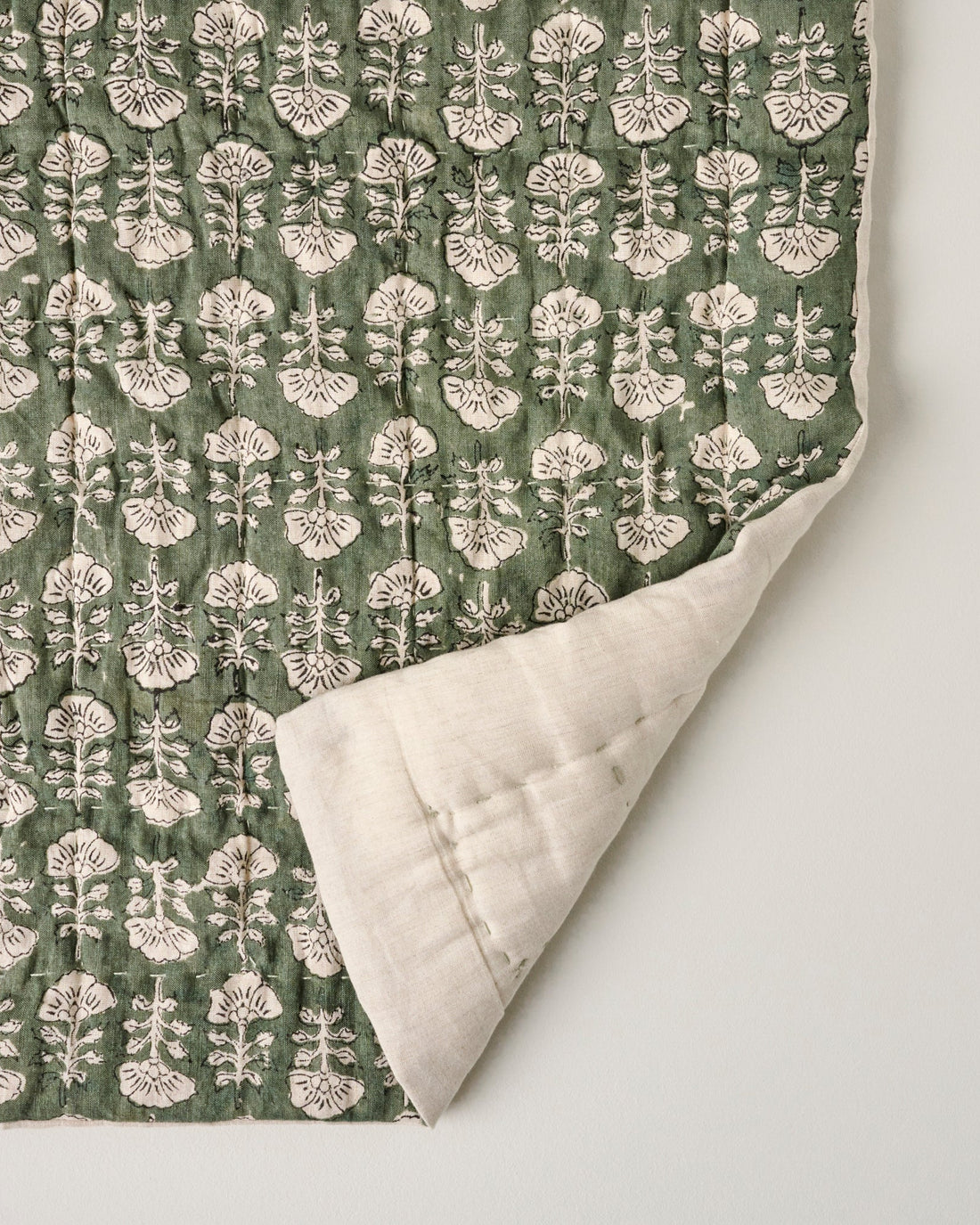 Flora Block Print Quilt - Dusty Green – Magnolia