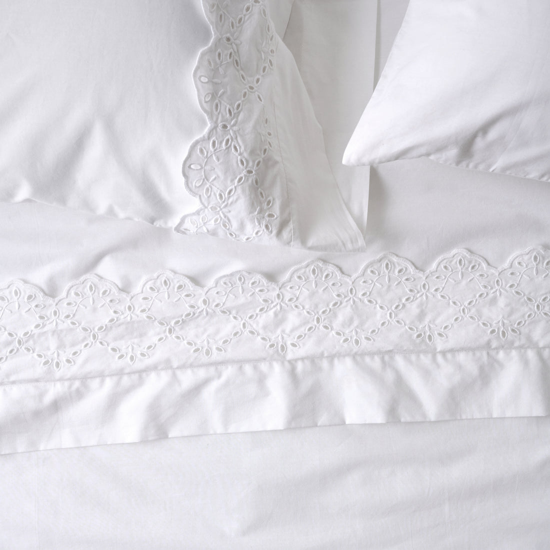 Eyelet Scallop Edge Sheet Set – Magnolia
