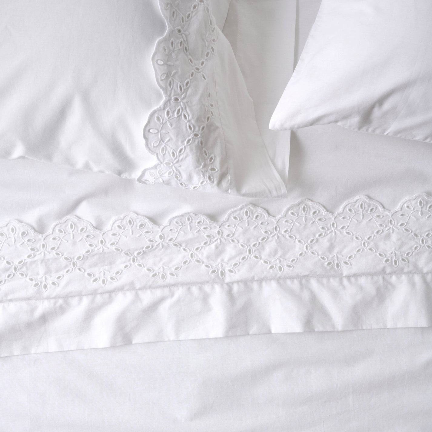 Eyelet Scallop Edge Sheet Set – Magnolia