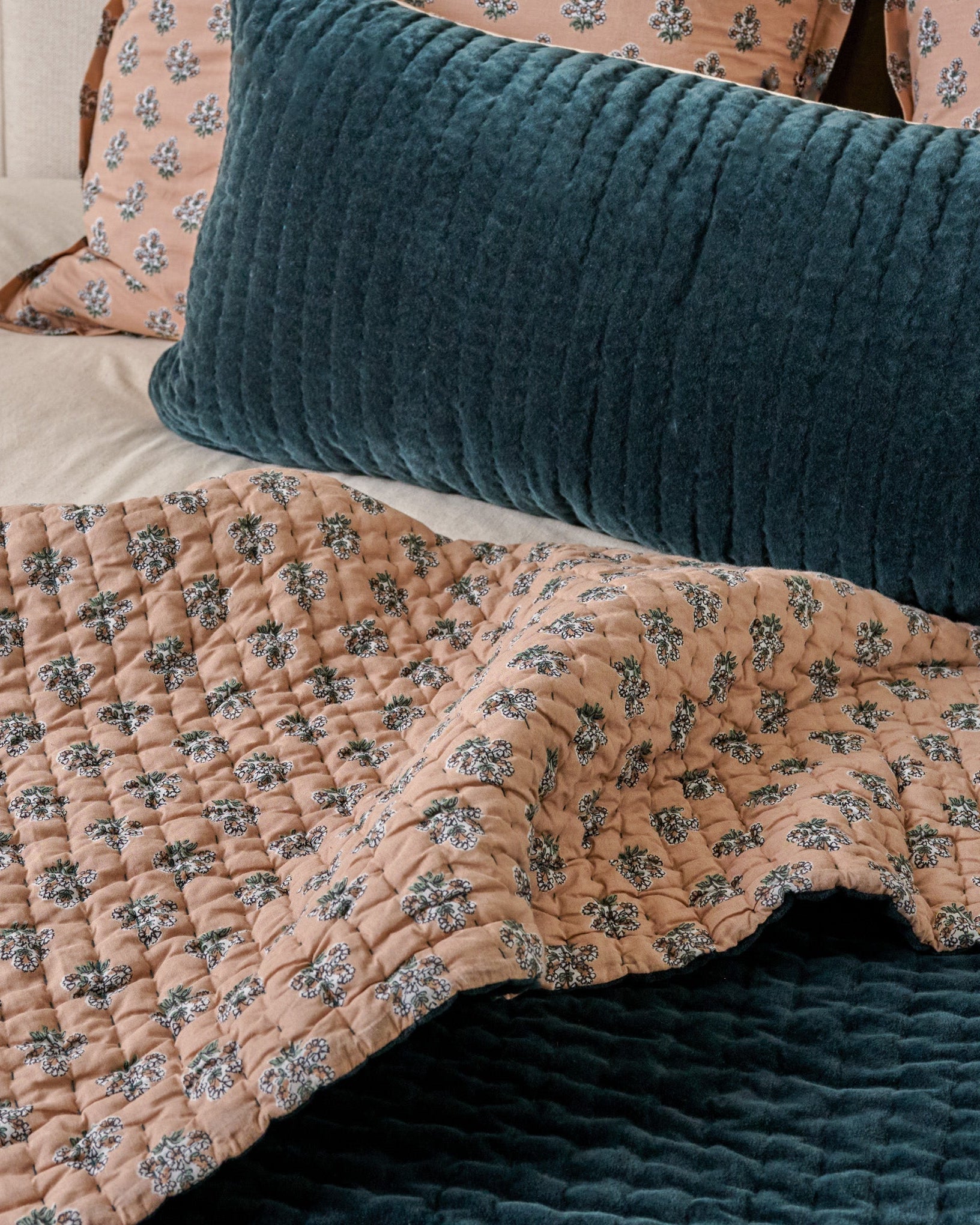 Audrey Velvet Block Print Quilt - Magical Forest – Magnolia