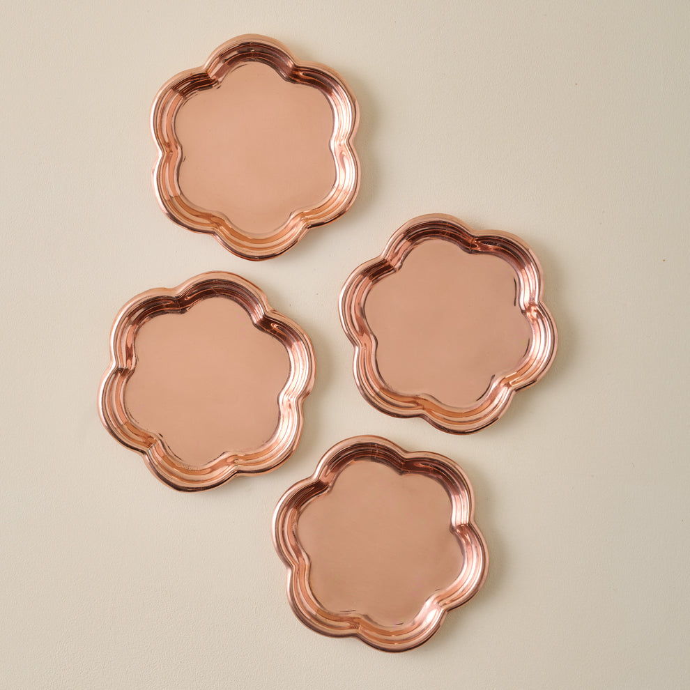 Antique Copper Scalloped Coaster Set of Four – Magnolia