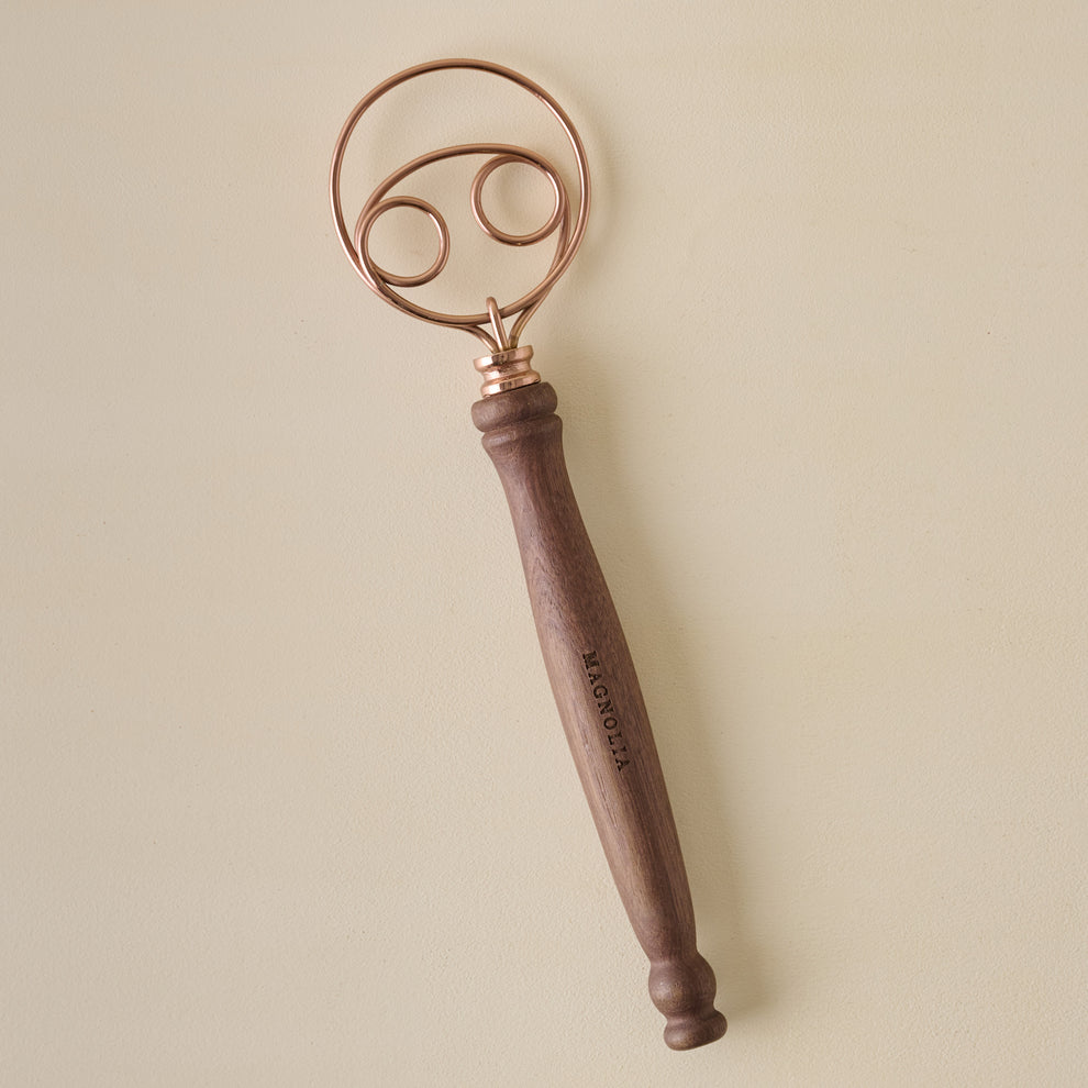 Vintage-Inspired Walnut + Copper Dough Whisk – Magnolia