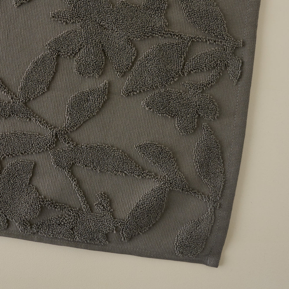 Brown Floral Jacquard Bath Mat – Magnolia