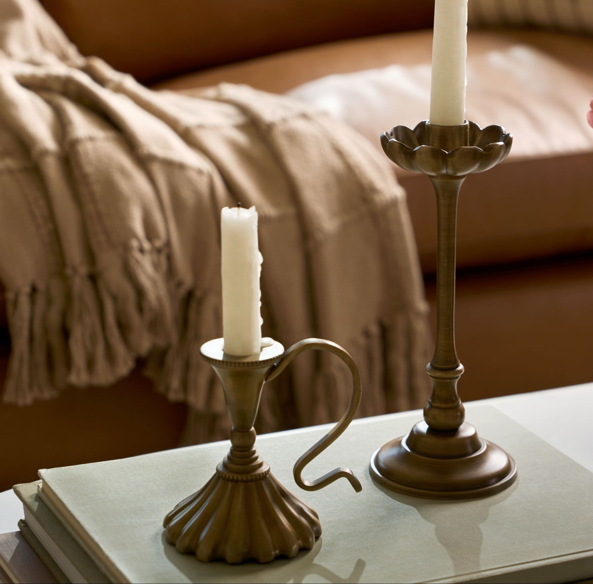 Anna Antique Brass Taper Holder – Magnolia