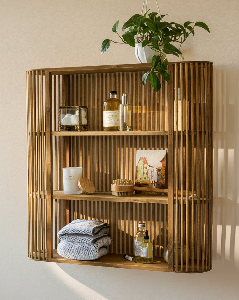 Preston Reeded Wall Shelf – Magnolia