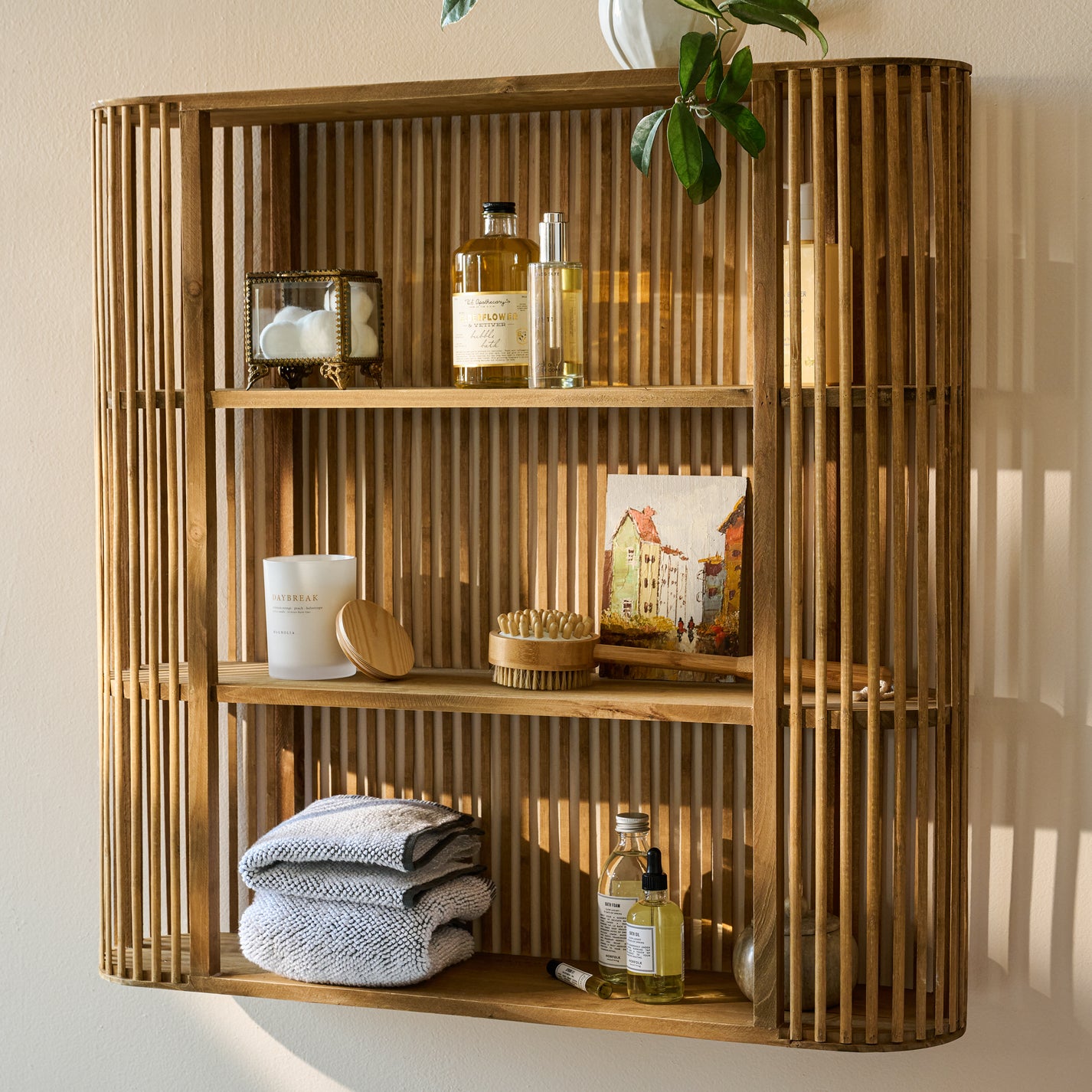 Preston Reeded Wall Shelf – Magnolia