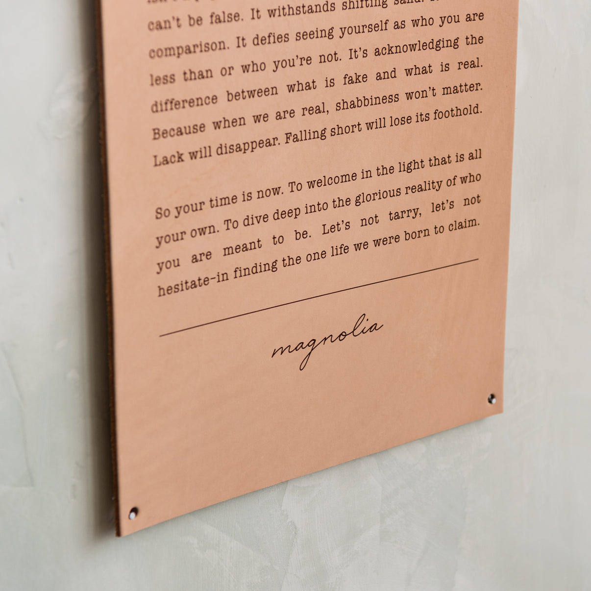 Authenticity Leather Sign | Magnolia