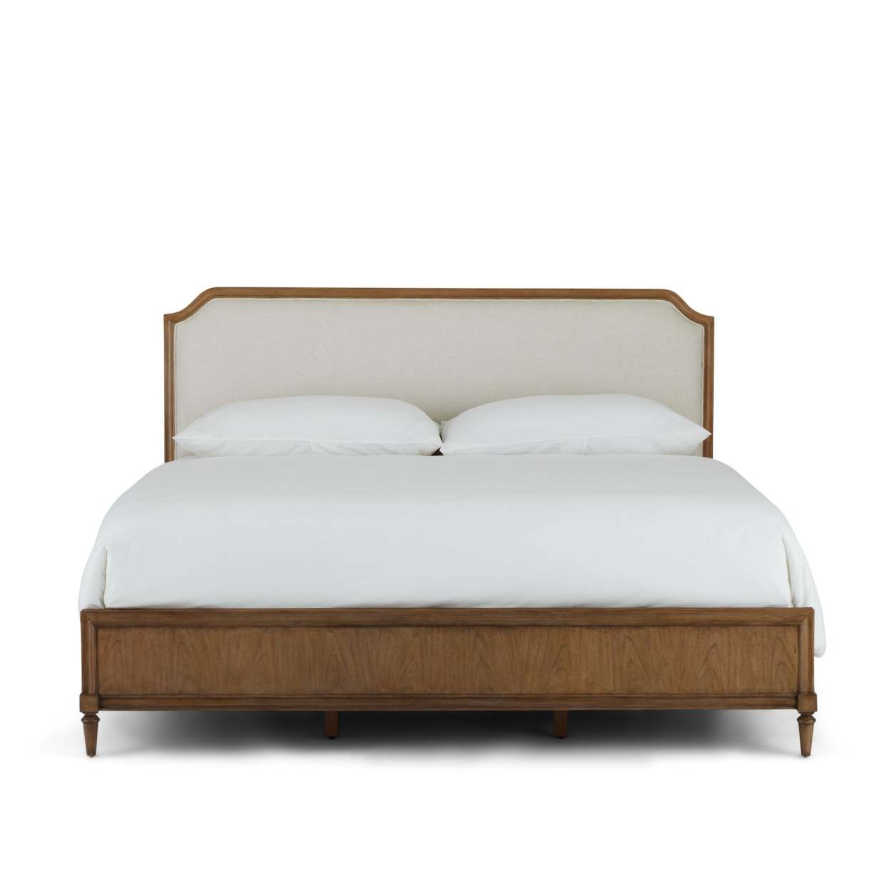 Wood and upholstered bed king store